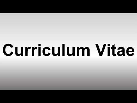How to Pronounce Curriculum Vitae