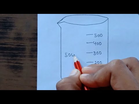 Beaker Diagram Drawing | How To Draw Beaker Of 500 ml | Beaker Drawing In Seconds