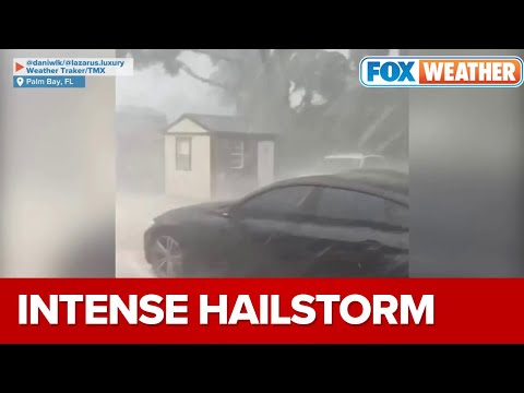 Intense Hailstorm Moves Through Palm Bay, FL