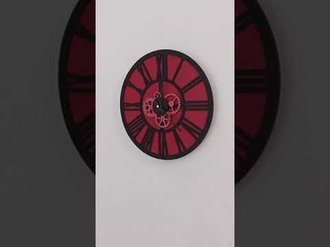 Goodtime Roman Numeral Wheeled Decorative Wall Clock 30 cm MDF Wooden Home Needles Design