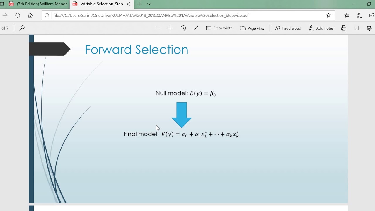 Variable selection Part 1/3: Stepwise Procedure_Concept and Algorithm