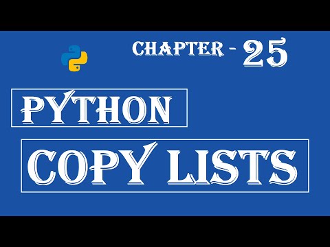 Copy Lists - Python Tutorial - w3Schools - Ch#25 English