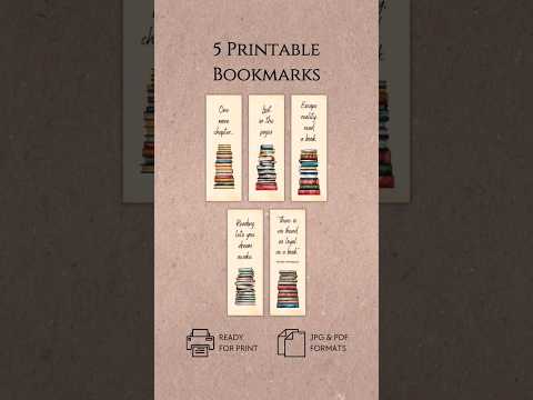 ππStacked Books Printable Bookmarks | Gift for Book Lovers, Book Nerds, Readers | Ready for Print