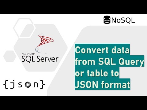 Convert rows from a SQL Query or Table to JSON format