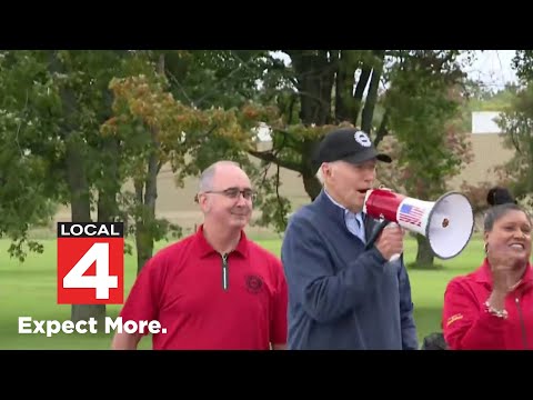 Biden joins UAW picket lines in Metro Detroit, a US president 1st