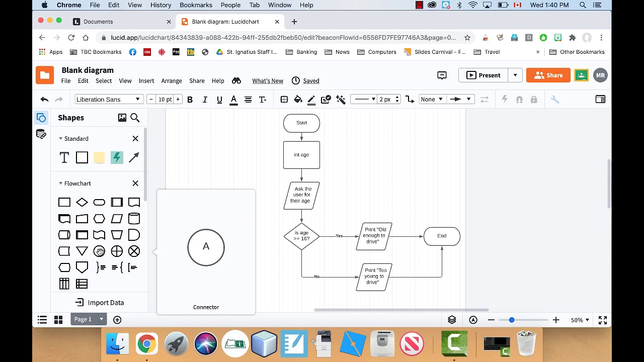 How to make a flow chart using Lucid Chart
