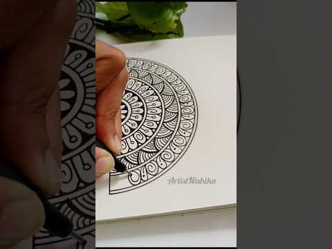 Draw a half mandal with me✨️???? #shorts #art #mandala #trending #viralvideo #shortsfeed #drawwithme