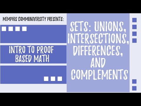 An Intro to Proof Based Math: Sets: Unions, Intersections, Differences, and Complements