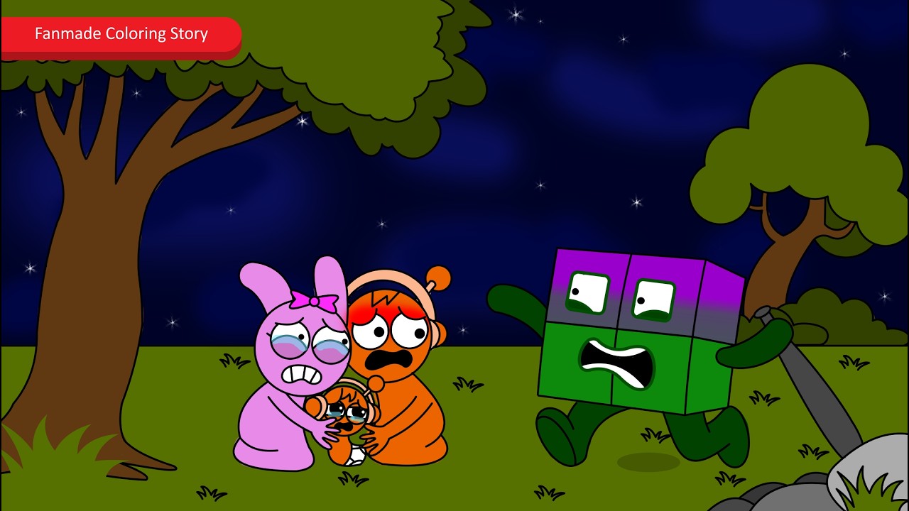 Numberblocks 4 takes out his anger on everyone | Numberblocks Fanmade Coloring Story