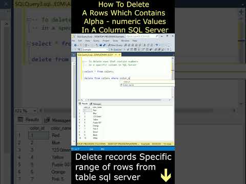 Delete Rows Contain Alpha Numbers In A Specific Column #sqlserver