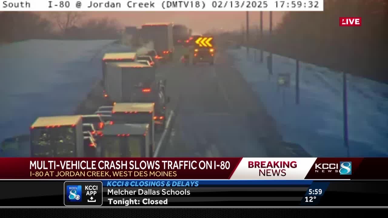 Iowa traffic: Crash slows down part of I-80 in West Des Moines