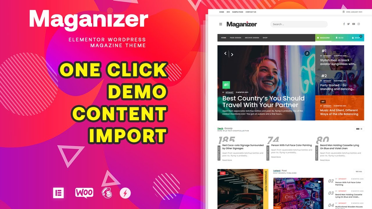 One Click Demo Import   Maganizer