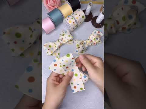 Dot ribbon handmade diy hair bow tutorial