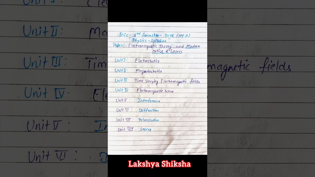 Bsc 3rd semester physics syllabus 2025 | bsc 2nd year 3rd semester physics syllabus | #bscphysics