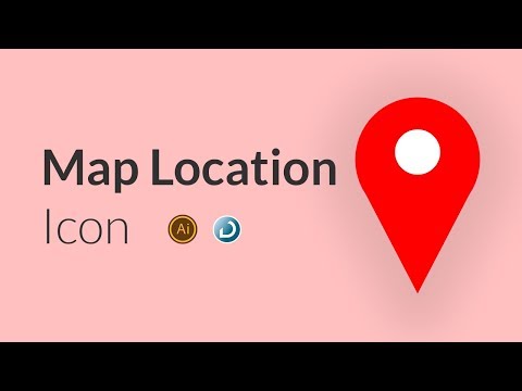 Map Location Icon Design - Adobe Illustrator CC 2019