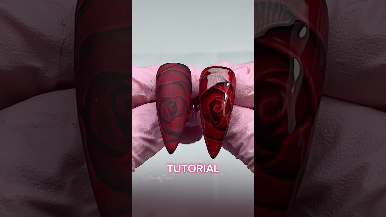 Blooming rose tutorial #nails #valentinesnails #nailtutorial #naildesign #nailart #gelxnails #gelx