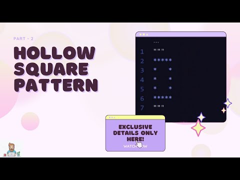 code 02 -Hollow Square Pattern | Star Patterns Using Python | techienik
