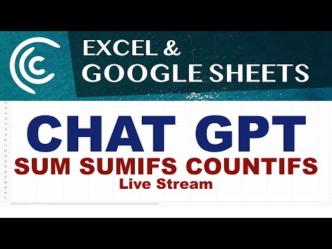SUM, (Conditional) SUMIFS, COUNTIFS in Excel with CHAT GPT - Live Stream