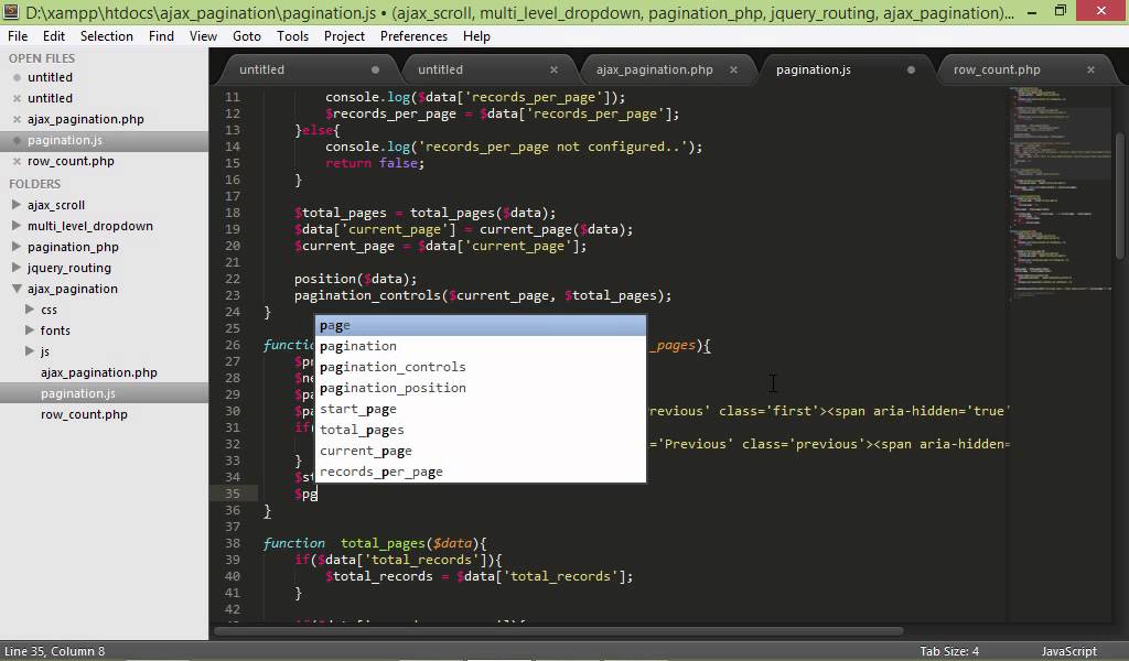 ajax pagination using jquery,php & mysql - part(2/3)