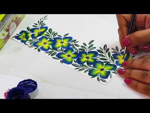 Beautiful Border Painting Design usingOne Stroke technique