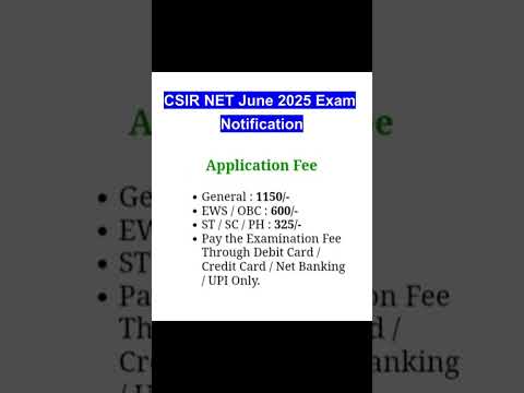 CSIR NET June Exam 2025 Notification#csirnetjune2025# csirnetexam2025#applyonline