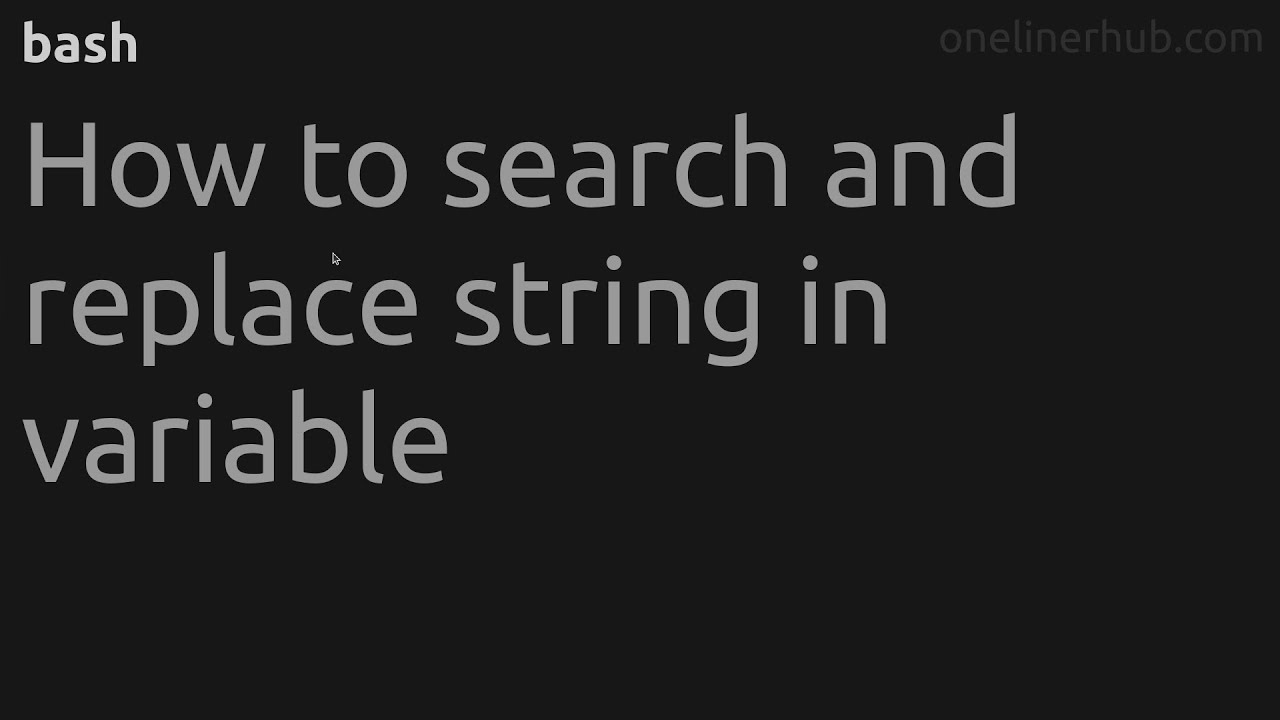 How to search and replace string in variable #bash