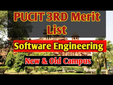 PUCIT 3rd merit list Software engineering 2022,Punjab university Closing merit