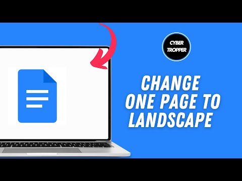 How to Change One Page to Landscape on Google Docs