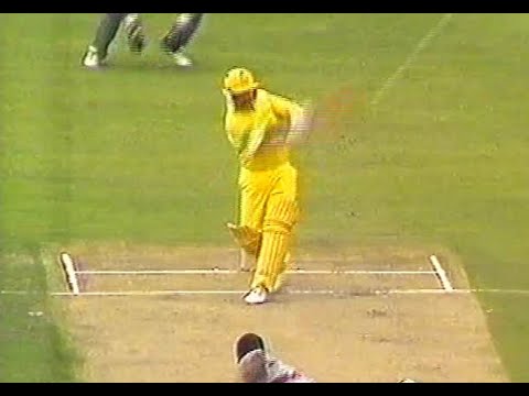 Bye bye Malcolm! David Boon dispatches Malcolm Marshall for six during an ODI at the SCG 1988/89