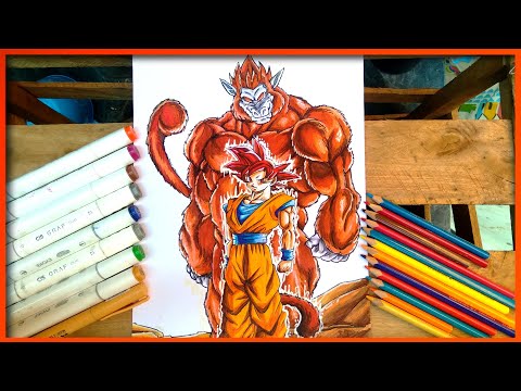 Como desenhar o Goku god e Grande Macaco oozaru god