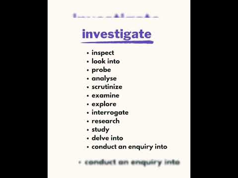 Synonyms of "Investigate"