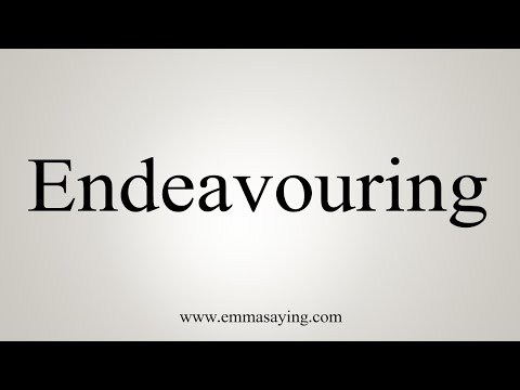 How To Say Endeavouring