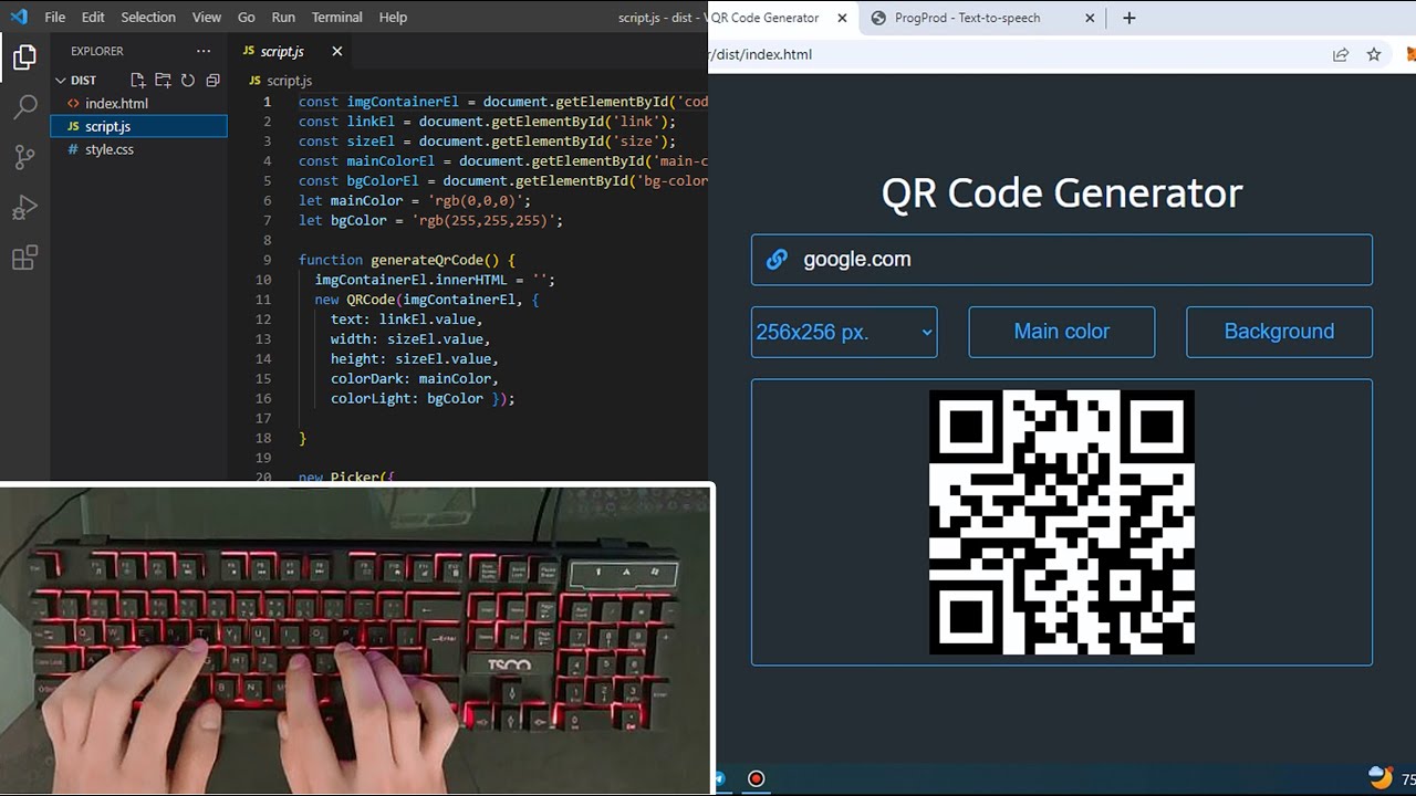 ASMR Programming - QR Code Generator App with JavaScript - No Talking