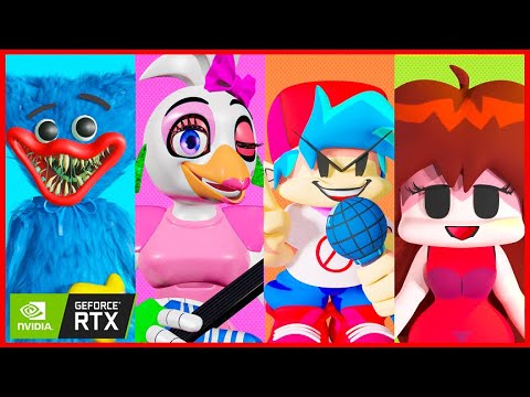 Huggy Wuggy, Chica, Boyfriend & Girlfriend - Fnaf & Poppy Playtime Best Fnf Animation Compilation
