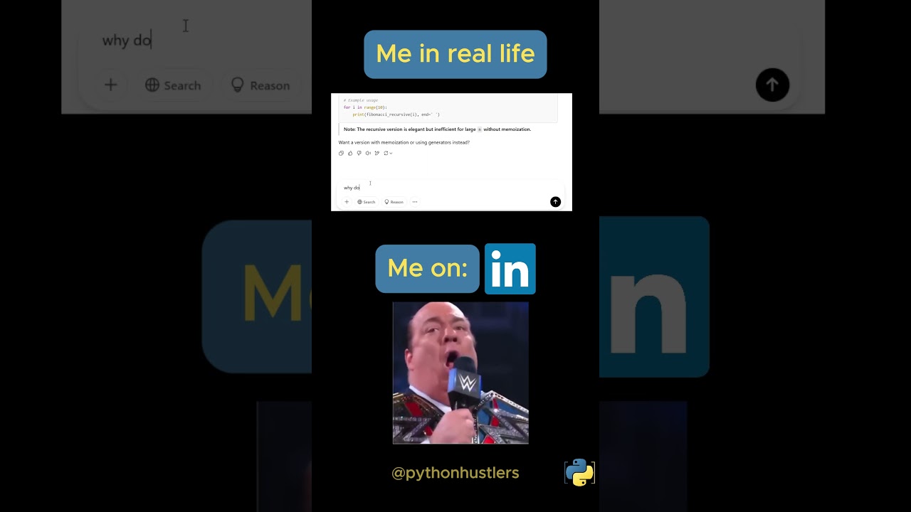 LINKEDIN vs real life developer  #pythonforbeginners #pythonanddjangofullstackwebdeveloper #memes