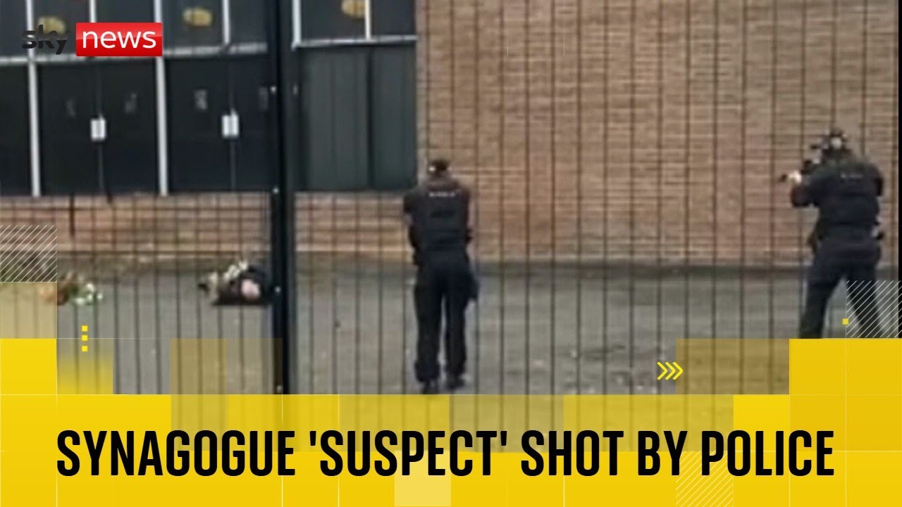 Manchester synagogue attack: Video shows 'suspect' shot by police