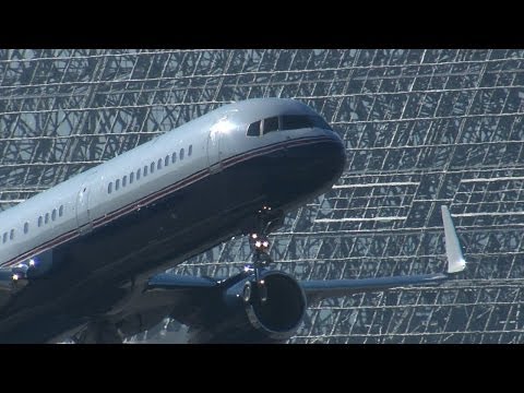 The Google 757 Leaves the NASA runway at Moffett field.