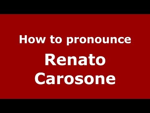 How to pronounce Renato Carosone (Italian/Italy) - PronounceNames.com