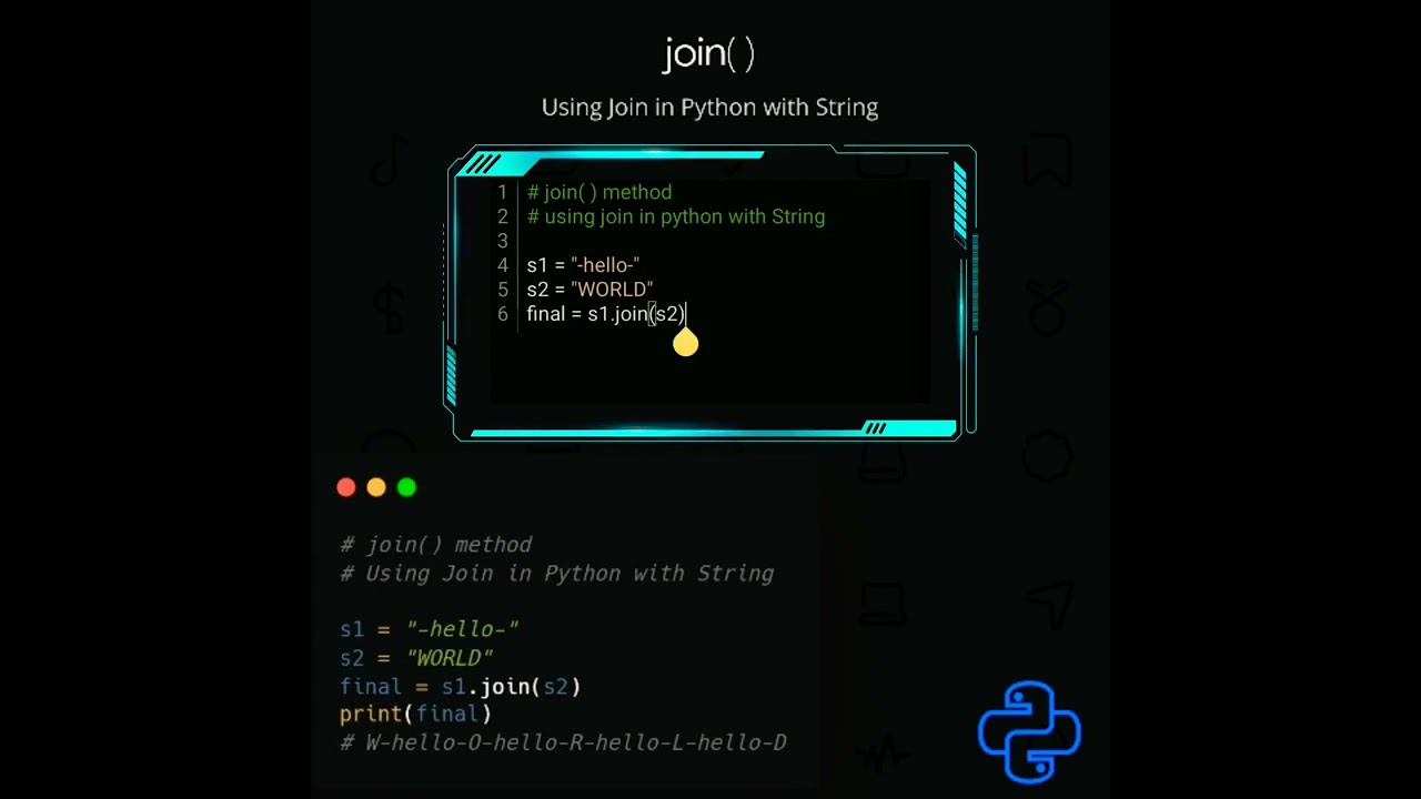 join with String | python tutorial #shorts #python #pythonprogramming