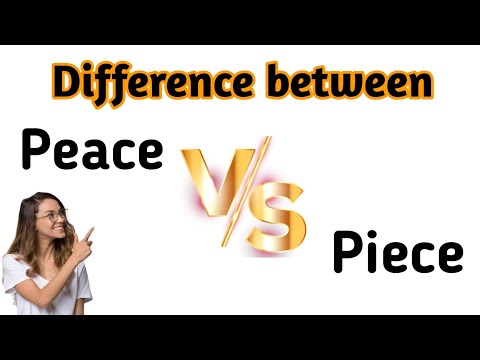 Peace and piece meaning in English || Difference between peace and piece || Pronounciation ||