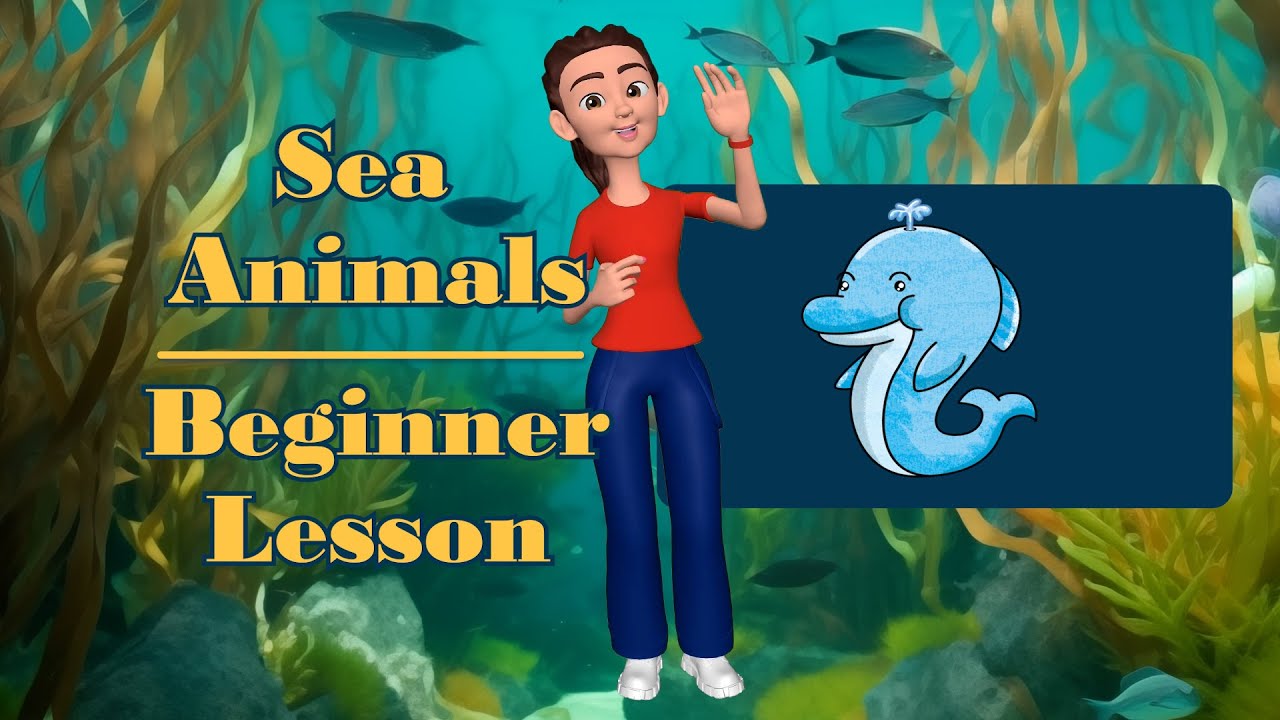 Sea Animals | Beginner English | Bilingual Bear Video | PDF Download Worksheet