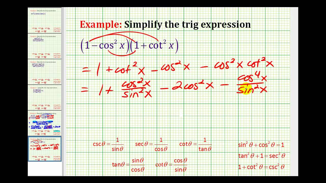 Example 2: Simplifying a Trigonometric Expression