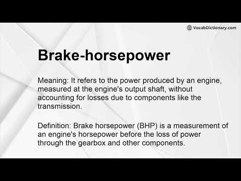 Brake-horsepower Meaning
