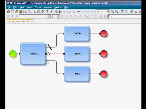 BPMN 2: Changing Sequence Flows in ARIS Express