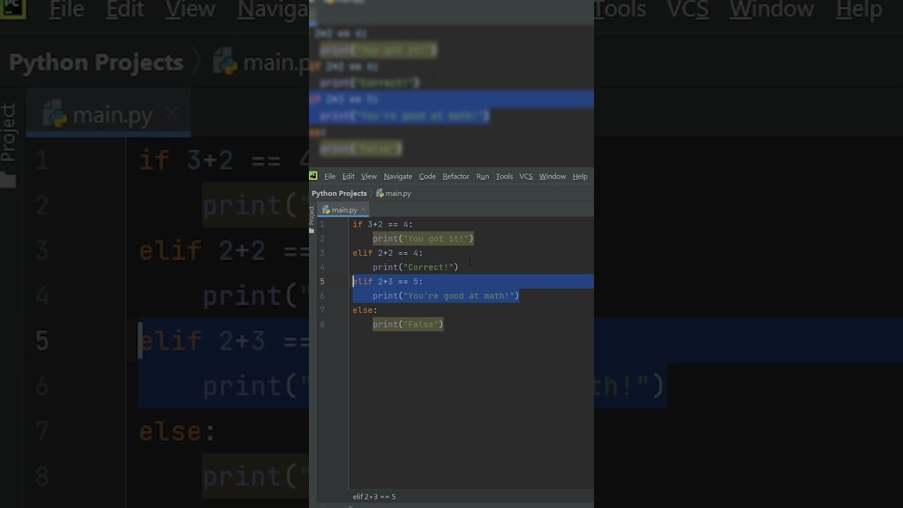 This is the if-elif-else statement #python #shorts