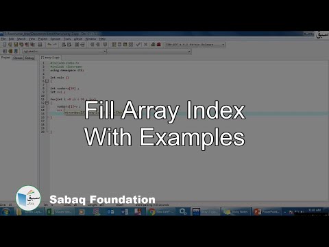 Fill array index with examples, Computer Science Lecture | Sabaq.pk