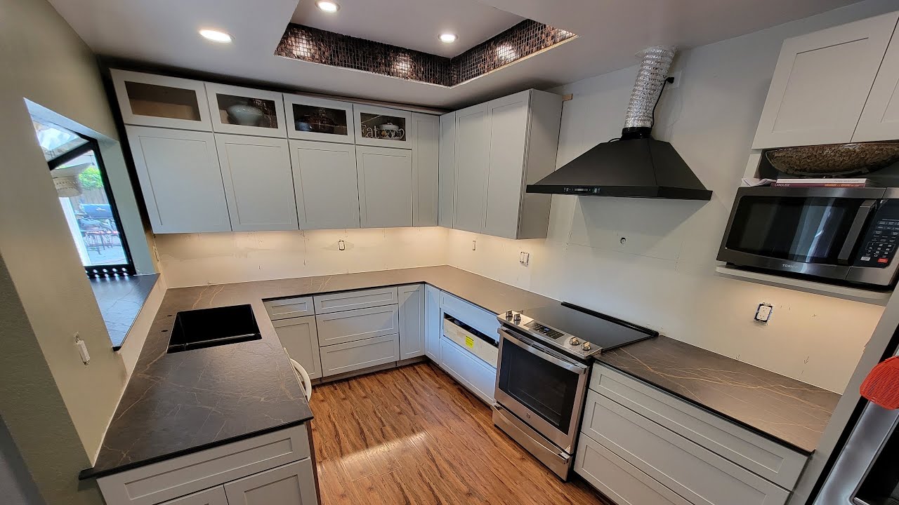 Dekton Laurent Kitchen Countertop Before and After #dektonlaurent