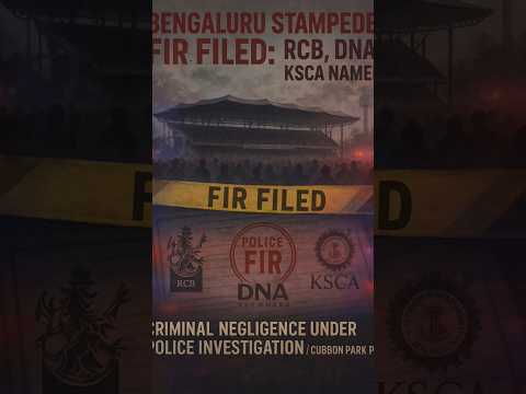 FIR Filed Against RCB, DNA & KSCA | Bengaluru Stampede Turns Criminal Investigation #RCB #FIRFiled