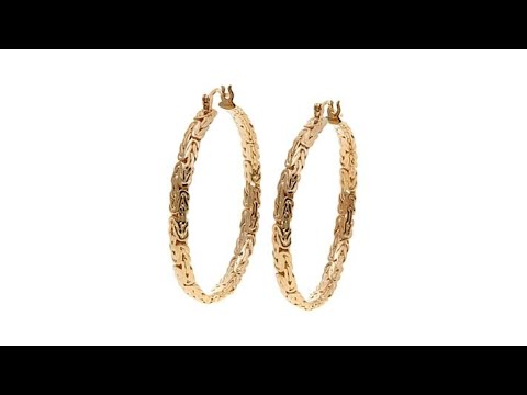 Bellezza Bronze Byzantine Link Hoop Earrings