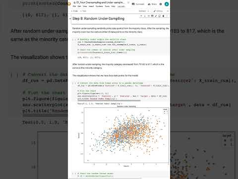 Random Undersampling for Imbalanced Datasets | Machine Learning #Shorts